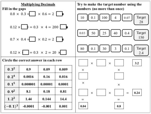 Dividing and Multiplying Decimals | MathsHKO