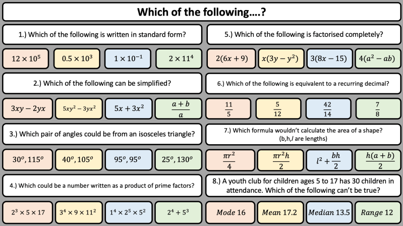 Multiple Choice | MathsHKO